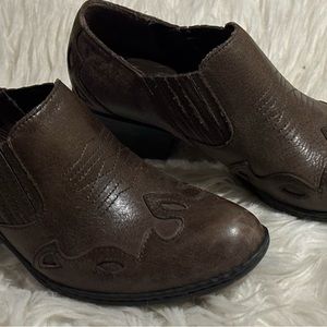 Born | Shoes | Born Amibeth Brown Leather Wingtip Comfort Block Heel ...